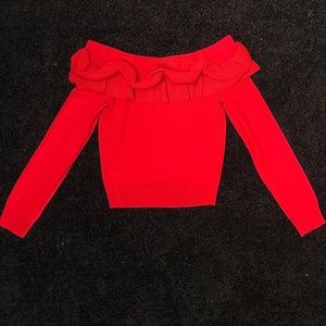 WOW couture | Sweaters | Wow Couture Off The Shoulders Red Sweater Nwt ...
